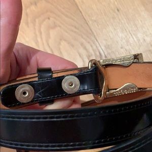 DSQUARED | Accessories | Dsquared D2 Gold Black Patent Leather Belt ...